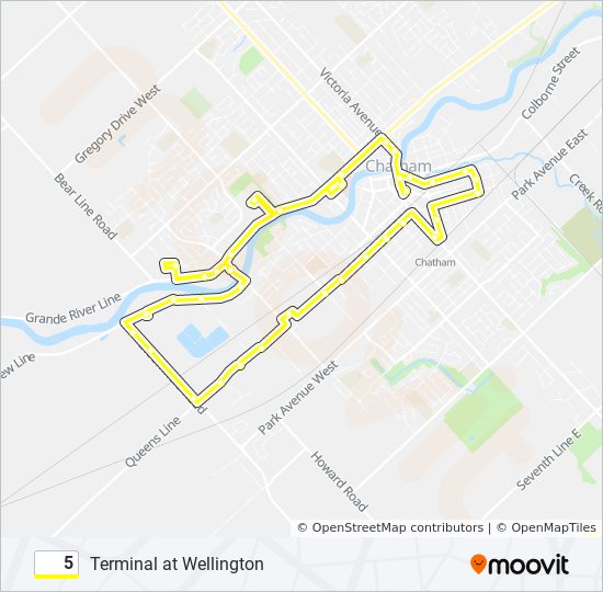5 Route: Schedules, Stops & Maps - Terminal at Wellington (Updated)