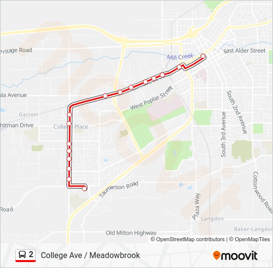 2 Route: Schedules, Stops & Maps - College Ave / Meadowbrook (Updated)