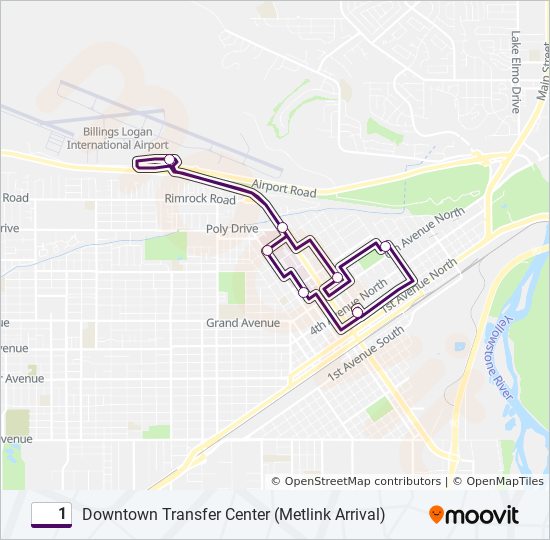 1 Route: Schedules, Stops & Maps - Downtown Transfer Center (Metlink ...