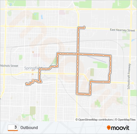 Ruta 3: horarios, paradas y mapas - Outbound (Actualizado)