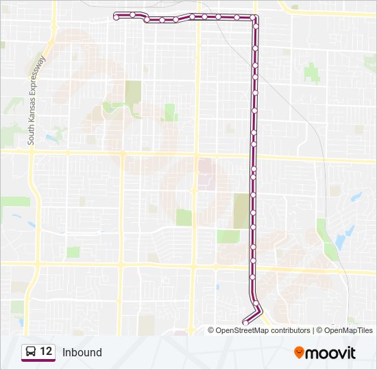 12 Route: Schedules, Stops & Maps - Inbound (Updated)