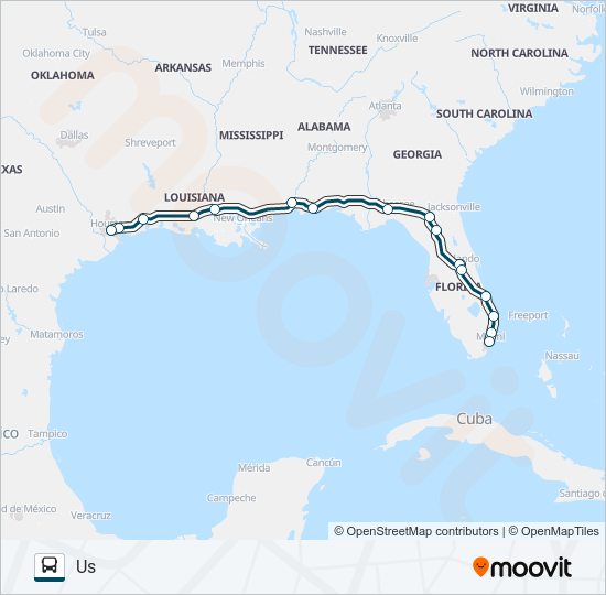 Ruta greyhound us0799: horarios, paradas y mapas - Miami Intermodal ...