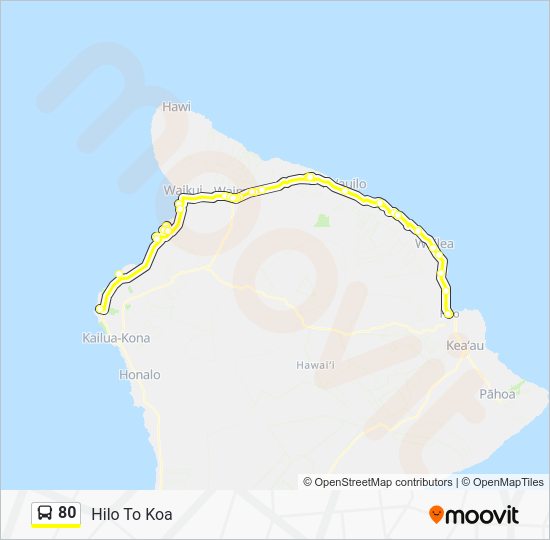 80 Route: Schedules, Stops & Maps - Hilo To Koa (Updated)