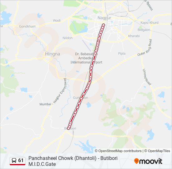 61 Route: Schedules, Stops & Maps - Butibori M.I.D.C.Gate (Updated)