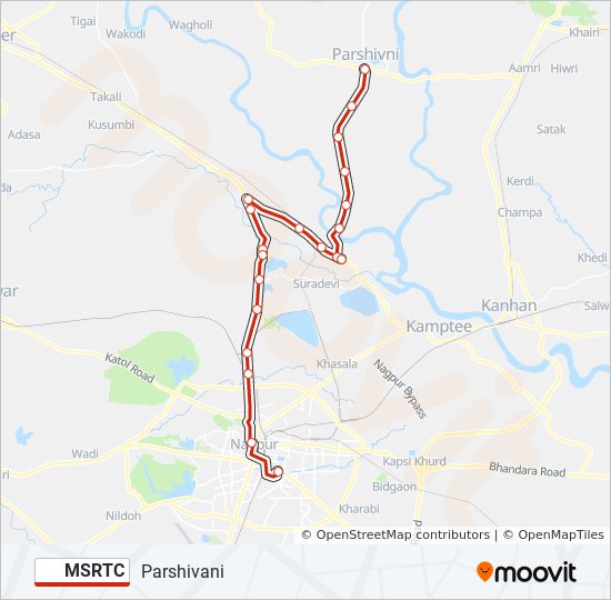 msrtc Route: Schedules, Stops & Maps - Parshivani (Updated)