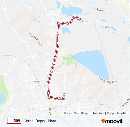 309 Route: Schedules, Stops & Maps - Nara (Updated)