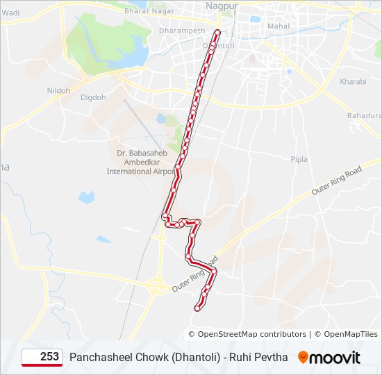253 Route: Schedules, Stops & Maps - Panchasheel Chowk (Dhantoli) (Updated)