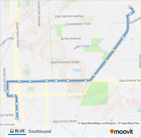 blue Route: Schedules, Stops & Maps - Southbound (Updated)