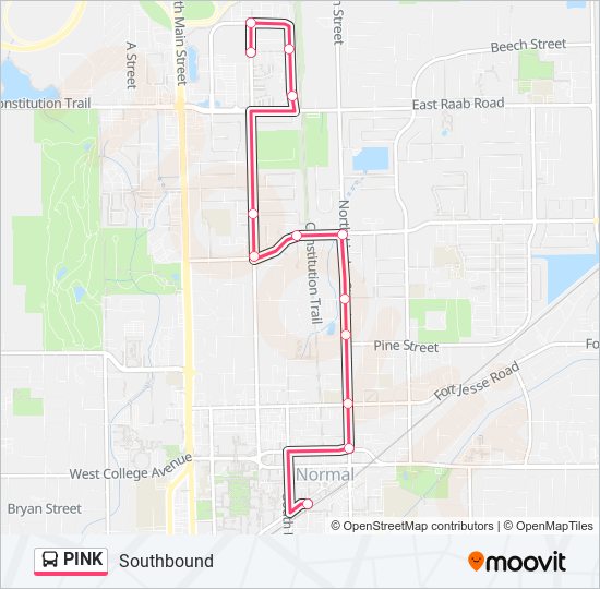 pink Route: Schedules, Stops & Maps - Southbound (Updated)