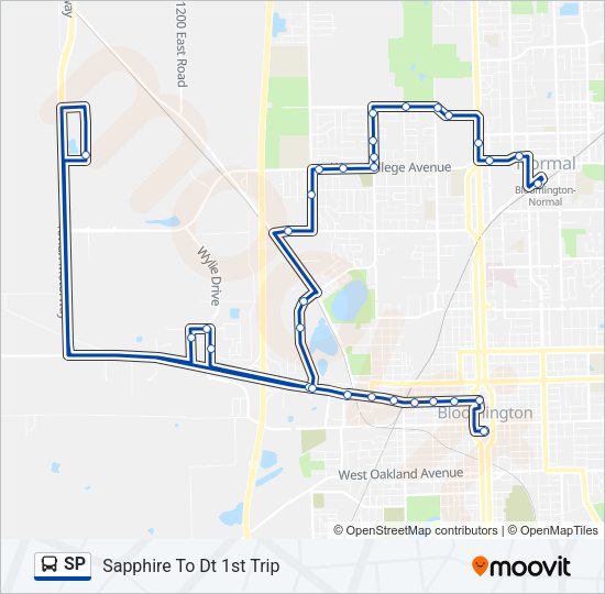 Ruta sp: horarios, paradas y mapas - Sapphire To Dt 1st Trip (Actualizado)