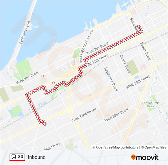 30 Route: Schedules, Stops & Maps - Inbound (Updated)