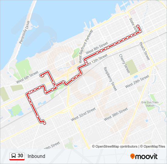 30 Route: Schedules, Stops & Maps - Inbound (Updated)