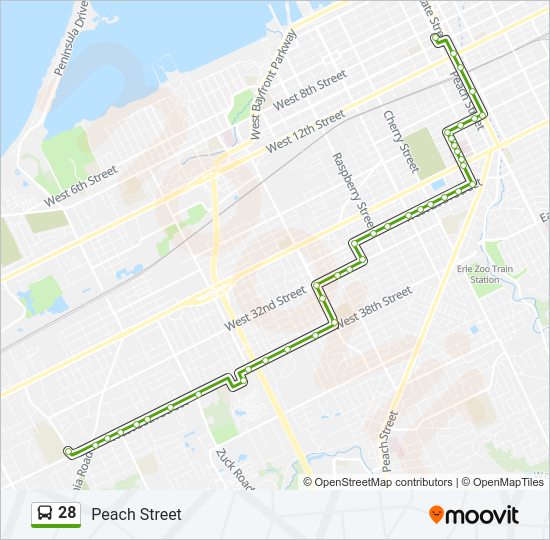 28 Route: Schedules, Stops & Maps - Peach Street (Updated)