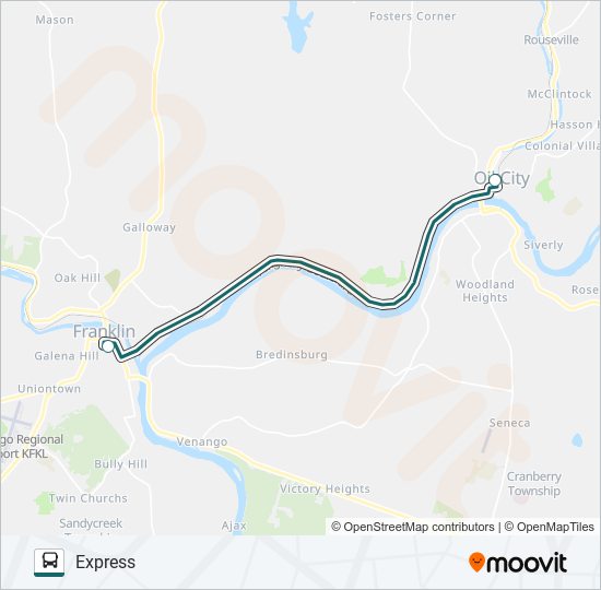 Ruta intercity express to oil city: horarios, paradas y mapas - Express ...