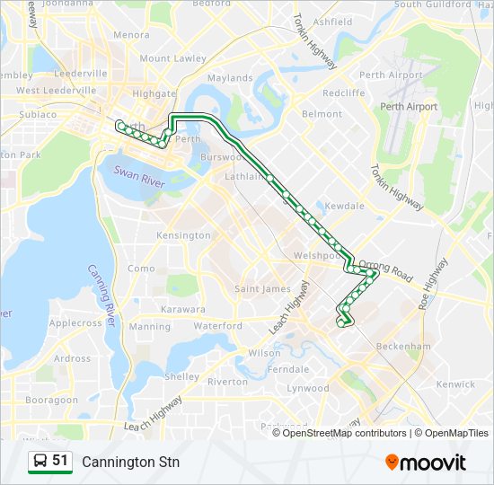 51 Route: Schedules, Stops & Maps - Cannington Stn (Updated)