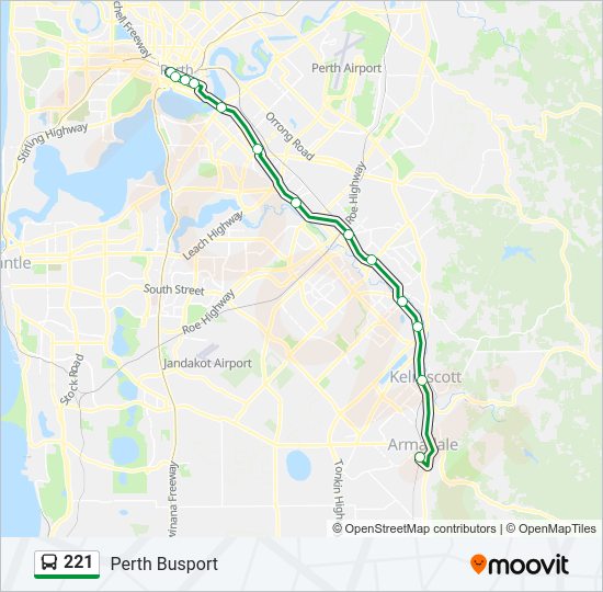 221 Route: Schedules, Stops & Maps - Perth Busport (Updated)