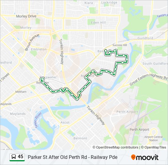 45 Route: Schedules, Stops & Maps - Bayswater Stn (Updated)