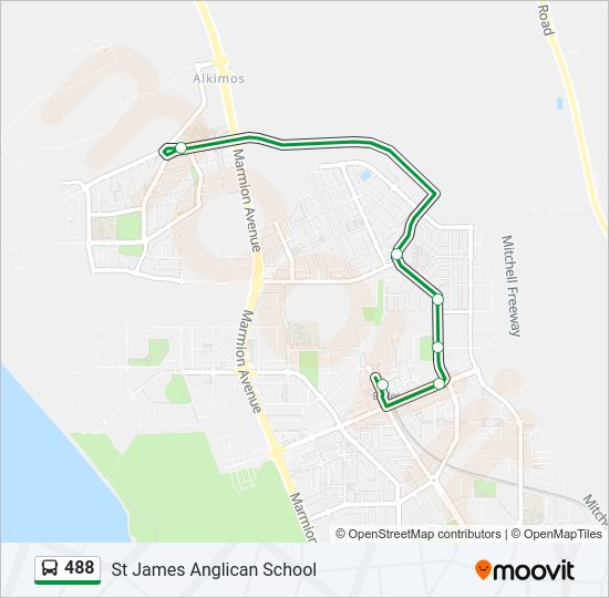 488 Route: Schedules, Stops & Maps - St James Anglican School (Updated)