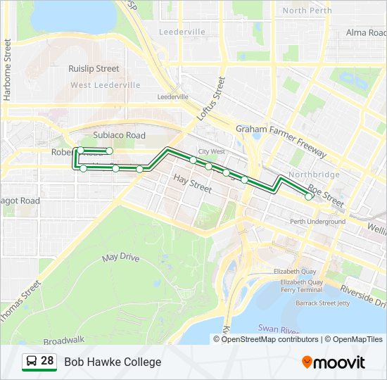 28 Route: Schedules, Stops & Maps - Bob Hawke College (Updated)