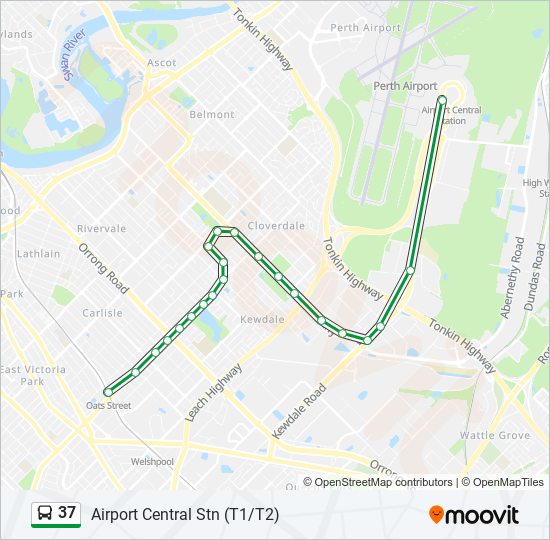 37 Route: Schedules, Stops & Maps - Airport Central Stn (T1/T2) (Updated)