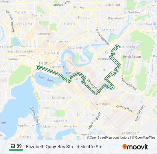39 Route: Schedules, Stops & Maps - Redcliffe Stn (Updated)