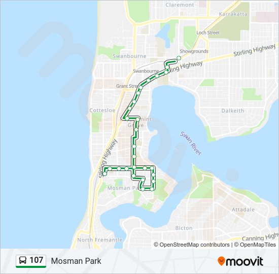 107 Route: Schedules, Stops & Maps - Mosman Park (Updated)