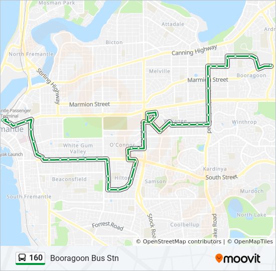160 Route: Schedules, Stops & Maps - Booragoon Bus Stn (Updated)