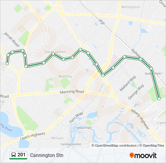 201 Route: Schedules, Stops & Maps - Cannington Stn (Updated)