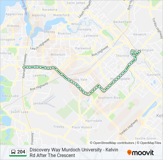 204 Route: Schedules, Stops & Maps - Murdoch Stn (Updated)