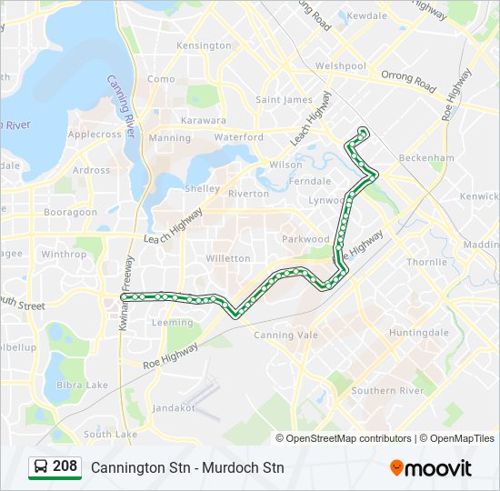 208 Route: Schedules, Stops & Maps - Murdoch Stn (Updated)