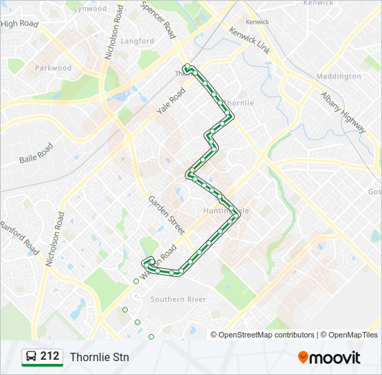212 Route: Schedules, Stops & Maps - Thornlie Stn (Updated)