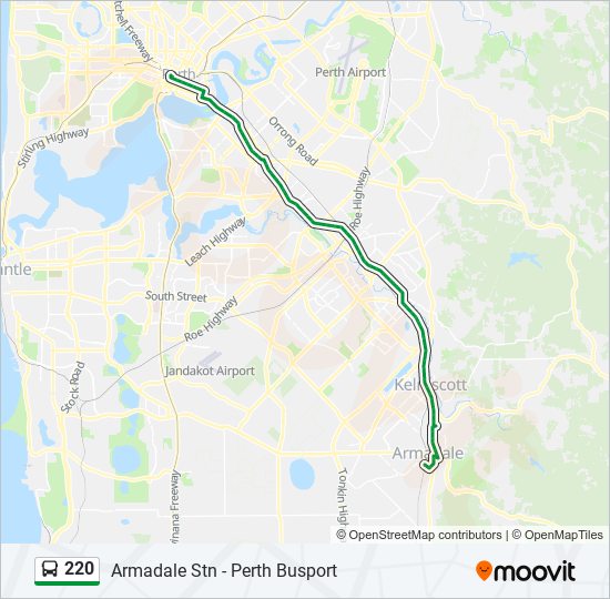 220 Route: Schedules, Stops & Maps - Armadale Stn (Updated)