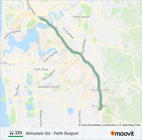 220 Route: Schedules, Stops & Maps - Perth Busport (Updated)