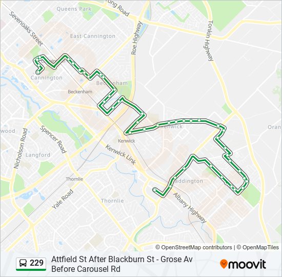 229 Route: Schedules, Stops & Maps - Maddington Central (Updated)