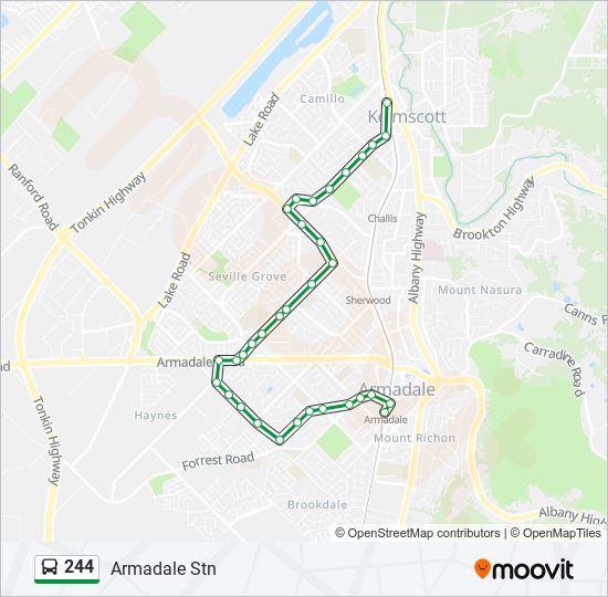 244 Route: Schedules, Stops & Maps - Armadale Stn (Updated)