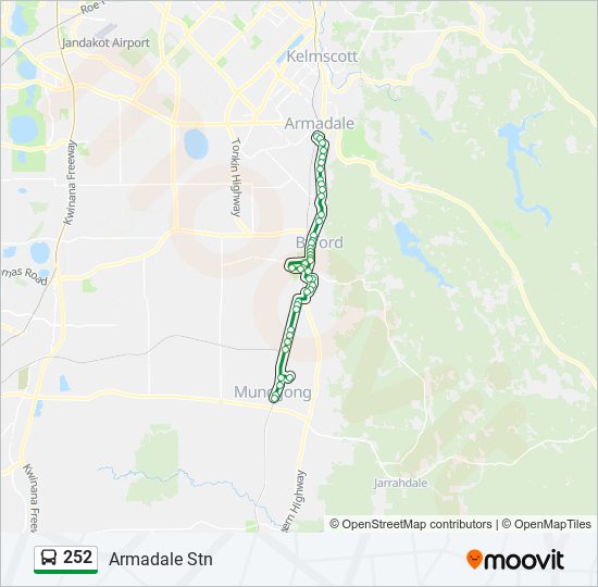 252 Route: Schedules, Stops & Maps - Armadale Stn (Updated)