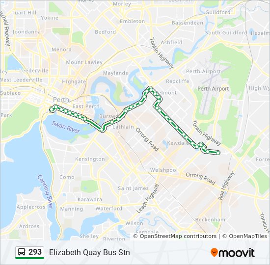 293 Route: Schedules, Stops & Maps - Elizabeth Quay Bus Stn (Updated)