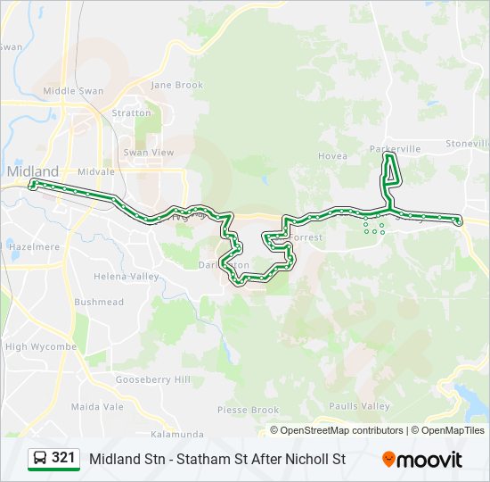 321 Route: Schedules, Stops & Maps - Mundaring (Updated)