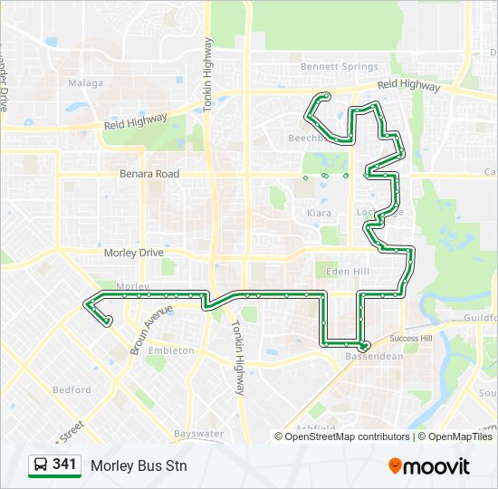 341 Route: Schedules, Stops & Maps - Morley Bus Stn (Updated)