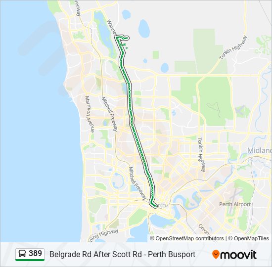 389 Route: Schedules, Stops & Maps - Wanneroo (Updated)