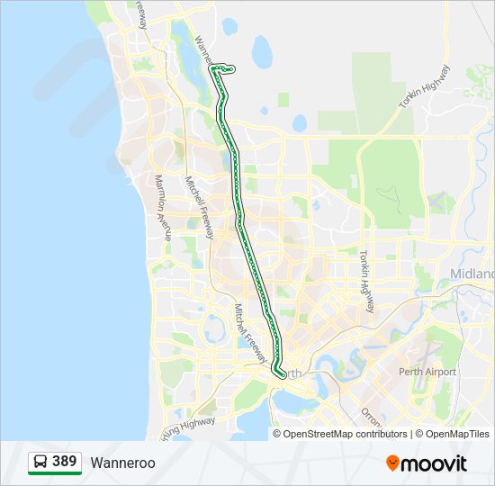 389 Route: Schedules, Stops & Maps - Wanneroo (Updated)