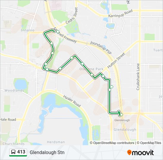 413 Route: Schedules, Stops & Maps - Glendalough Stn (Updated)