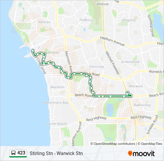 423 Route: Schedules, Stops & Maps - Hillarys Boat Harbour (Updated)