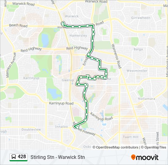 428 Route: Schedules, Stops & Maps - Warwick Stn (Updated)