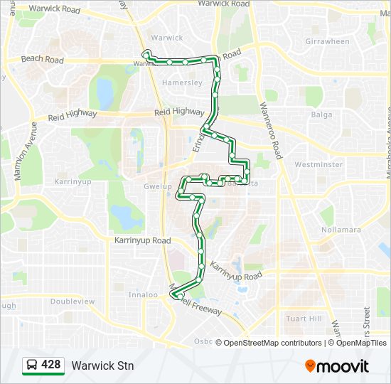 428 Route: Schedules, Stops & Maps - Warwick Stn (Updated)