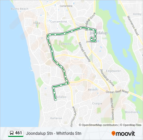 461 Route: Schedules, Stops & Maps - Mullaloo (Updated)