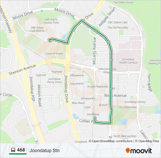 468 Route: Schedules, Stops & Maps - Joondalup Stn (Updated)
