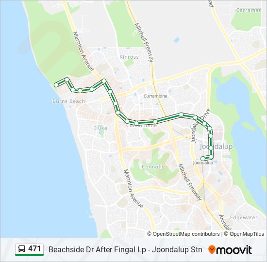 471 Route: Schedules, Stops & Maps - Joondalup Stn (Updated)