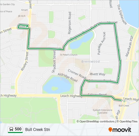 500 Route: Schedules, Stops & Maps - Bull Creek Stn (Updated)