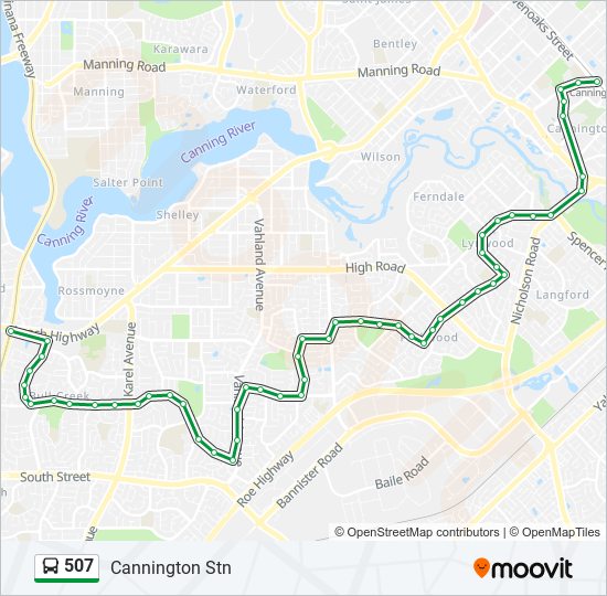 507 Route: Schedules, Stops & Maps - Cannington Stn (Updated)